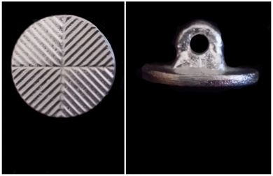 Small Death's Head Button - Sheldon Pewter